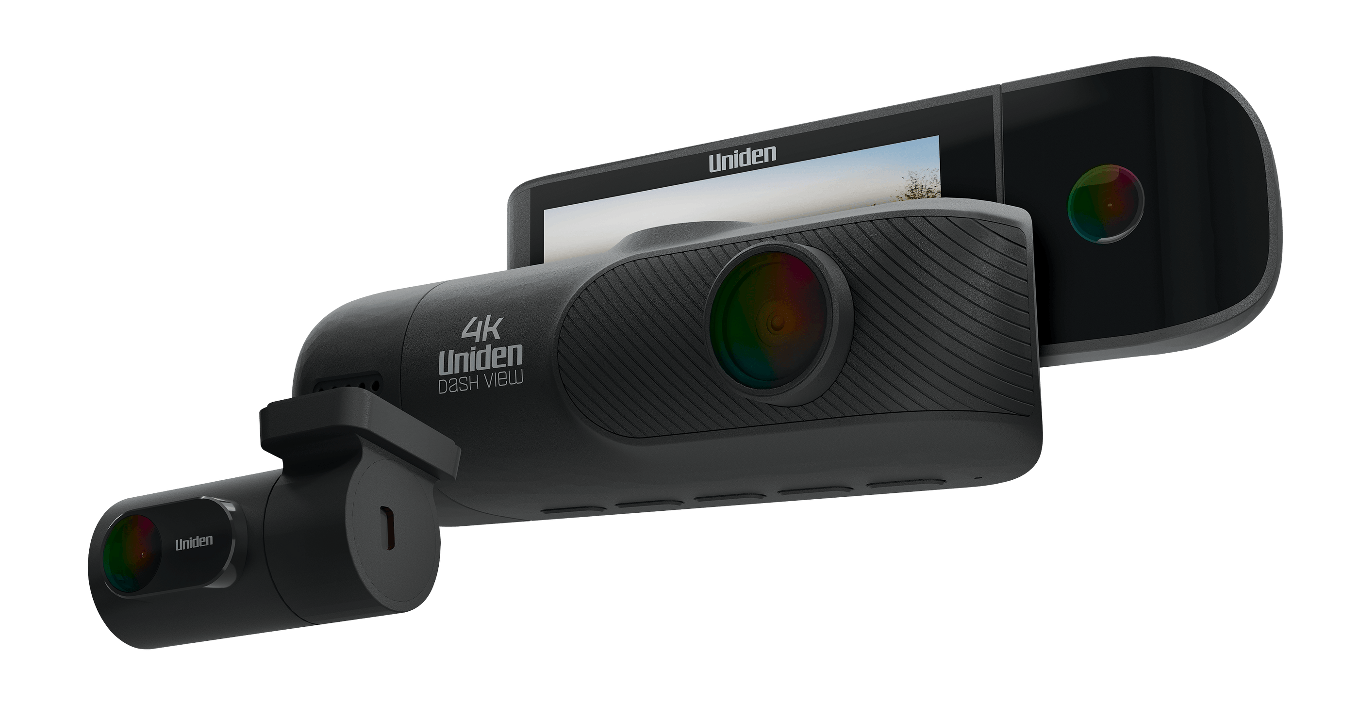 Dash View 40R 3-In-1 Dash Camera – 4K Ultra HD Smart Dash Cam with FULL HD Rear View and ...