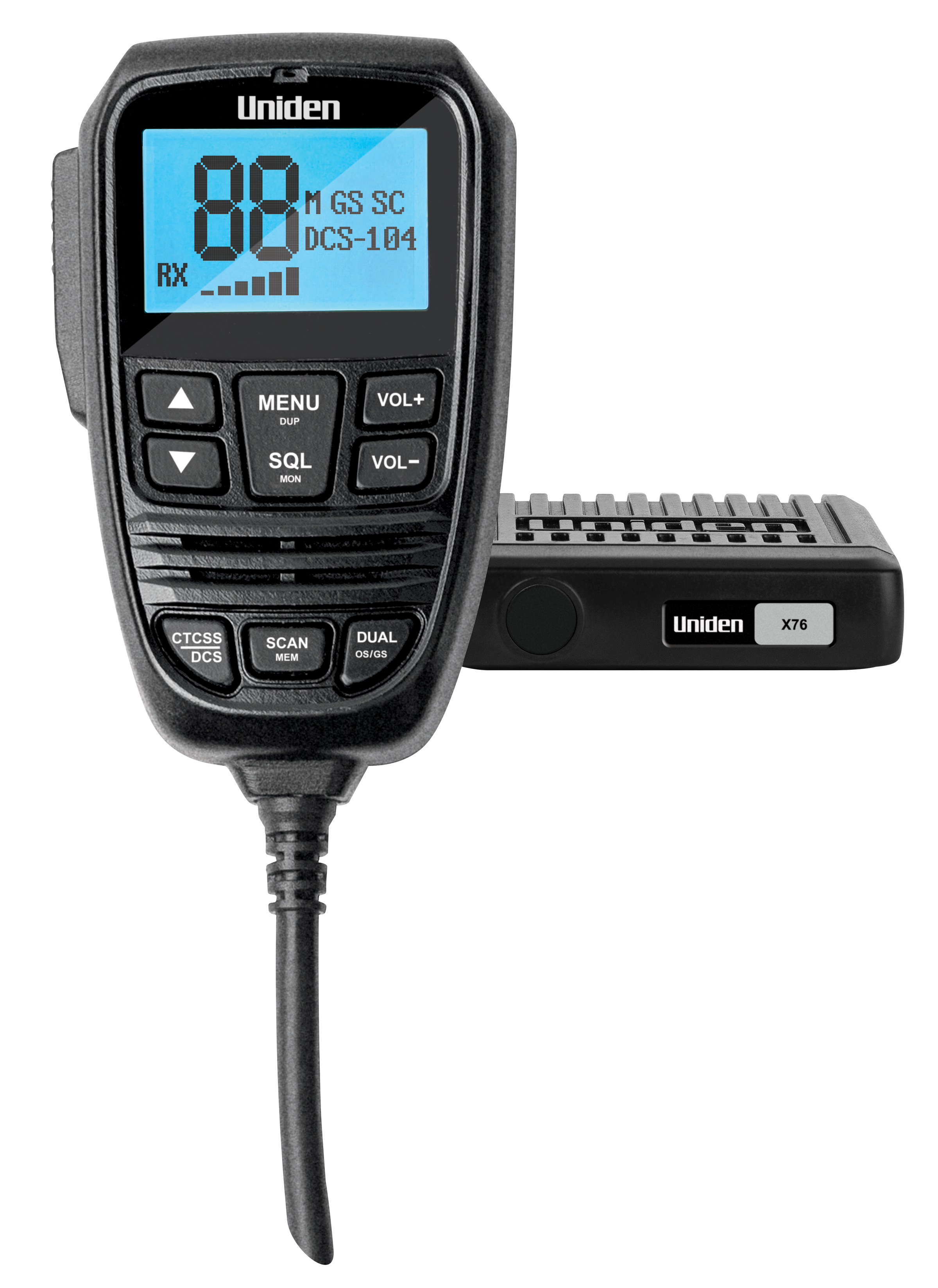 X76 Mini Compact UHF CB Mobile With Remote Speaker MIC and Large LCD ...